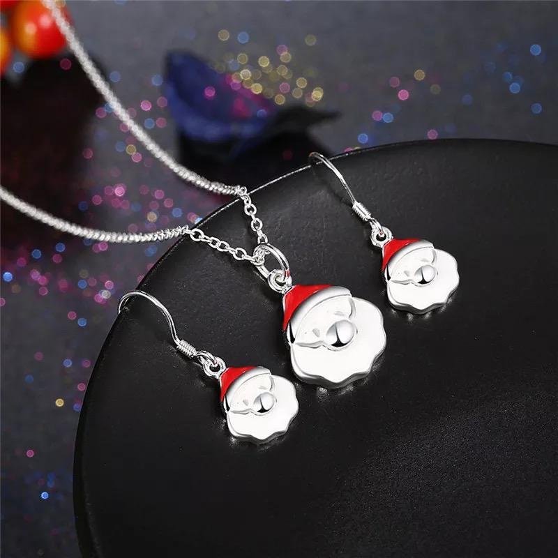 Christmas Jewelry Set Santa Claus Cute Earrings Necklace Kit – boholooks