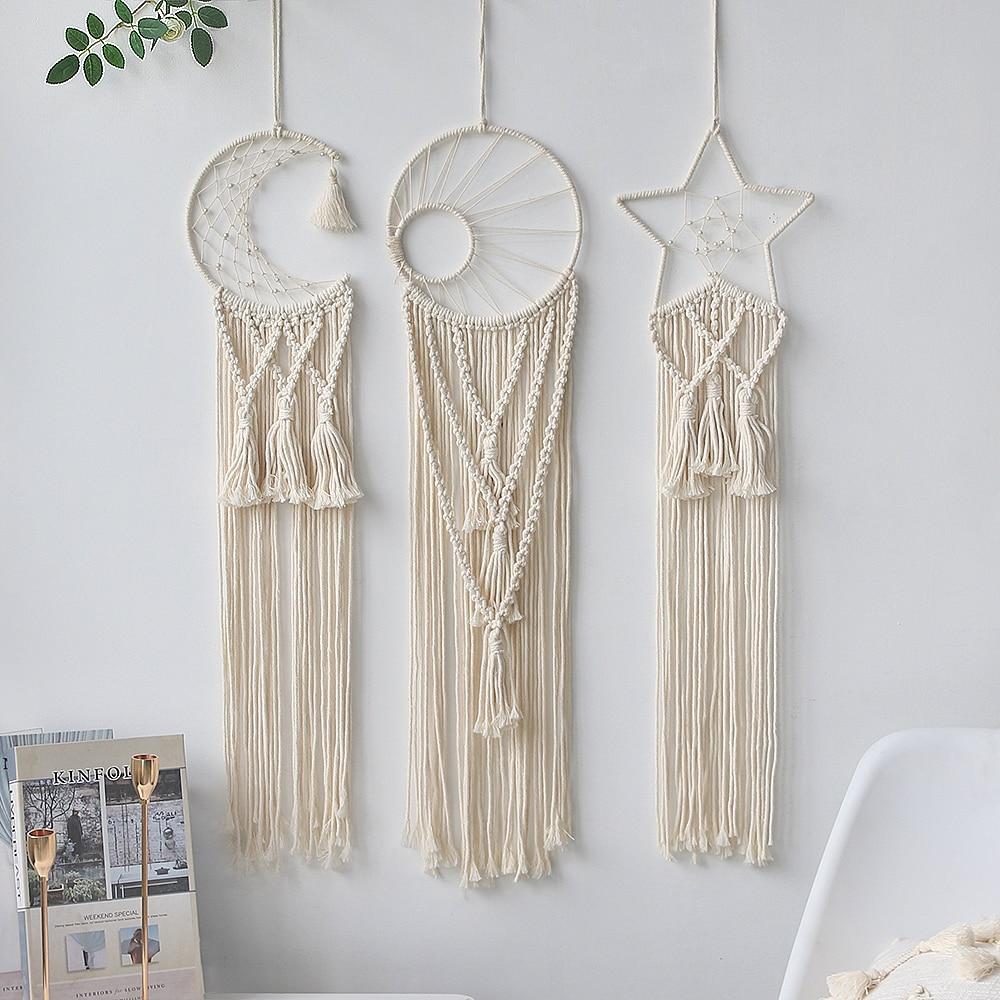 Star Moon Sun Macrame Dream Catcher Boho Home Wall Decor Girls Kids N ...
